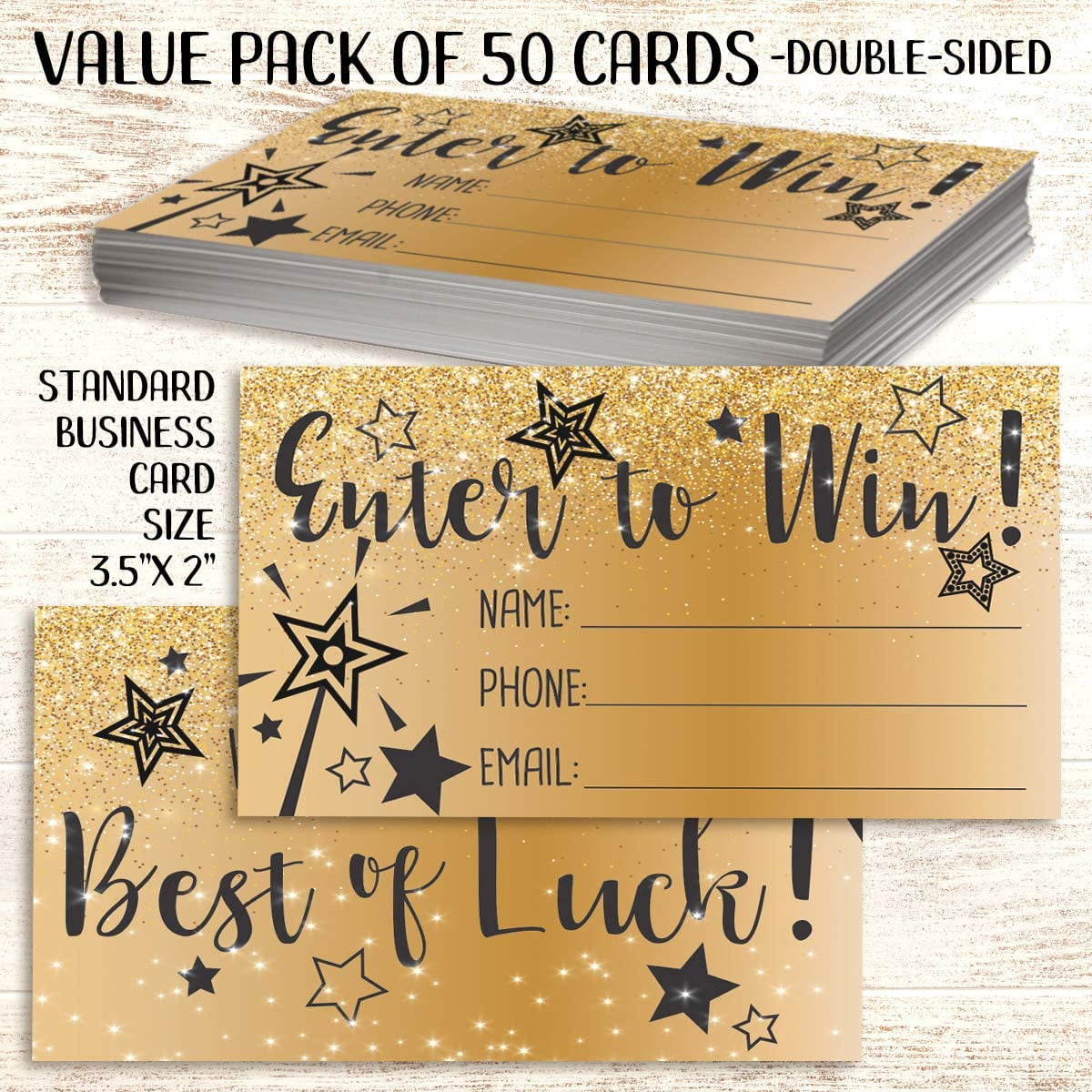 Glittery Raffle Cards Enter to Win! (No Messy Real Glitter) - Set of 50 ...