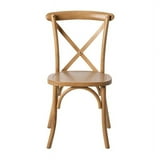 10 PACK Bistro Style Cross Back Light Brown Wood Stackable Dining Chair ...