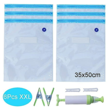 (6pcs Xxl Set)Reusable vacuum bags for food storage seal bags set ...