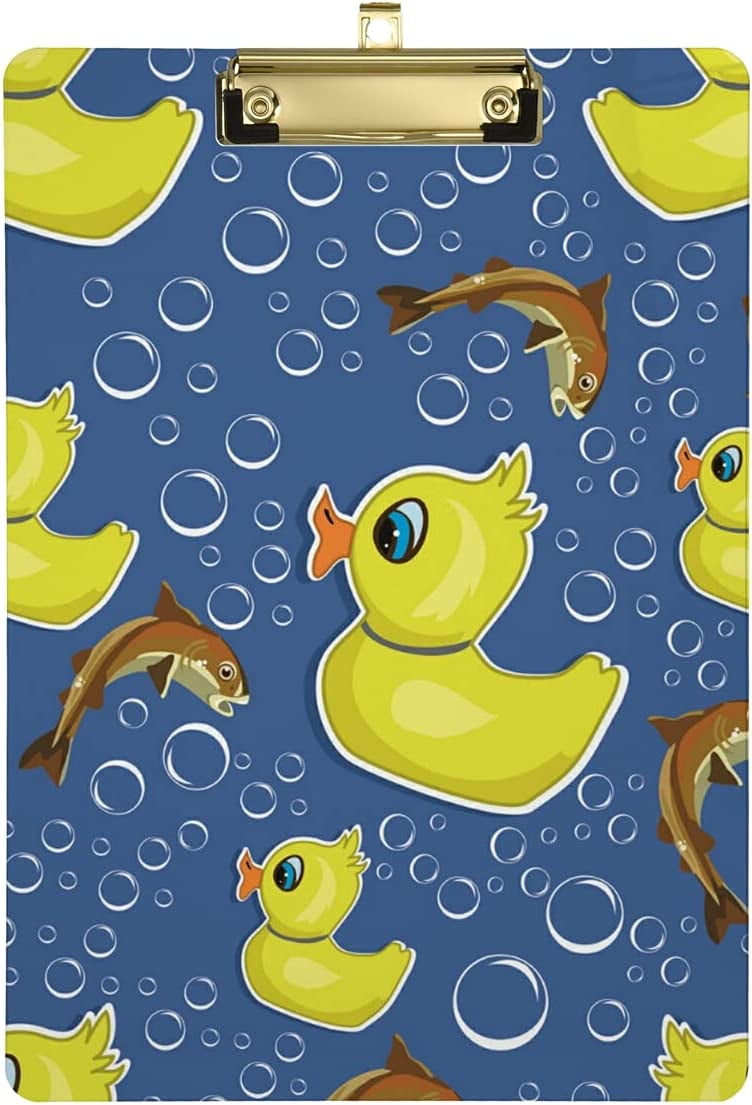 FMSHPON Ducks Fish Clipboard Hardboard Wood Nursing Clip Board and Pull ...