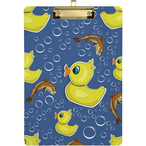 RYLABLUE Ducks Fish Clipboard Hardboard Wood Nursing Clip Board and ...