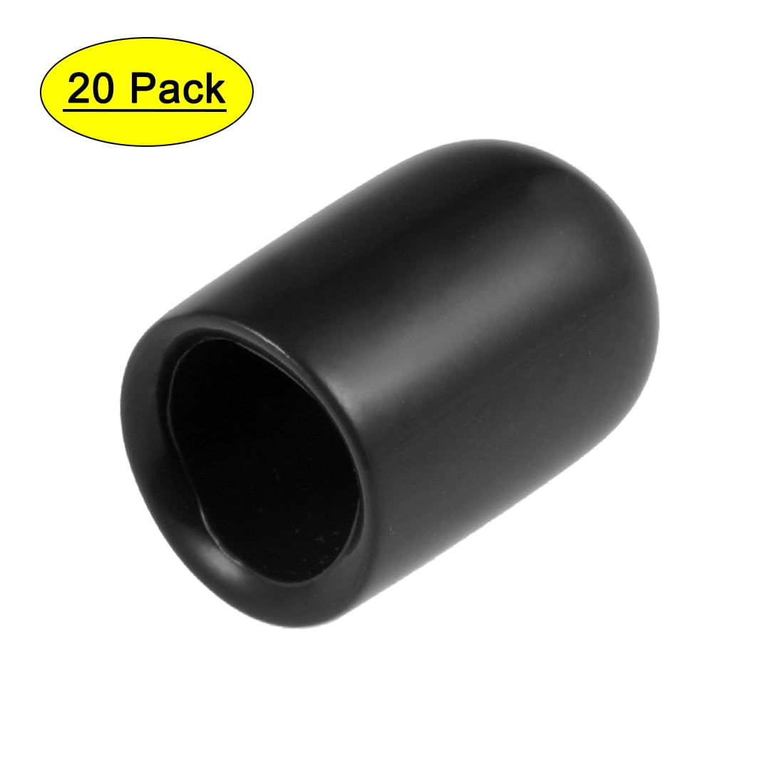 Uxcell 0.31'' Screw Thread Protector Vinyl End Caps Rubber Black 20pcs ...