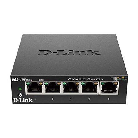 D-Link Ethernet Switch 5 Port Gigabit Unmanaged Metal Desktop Plug and ...