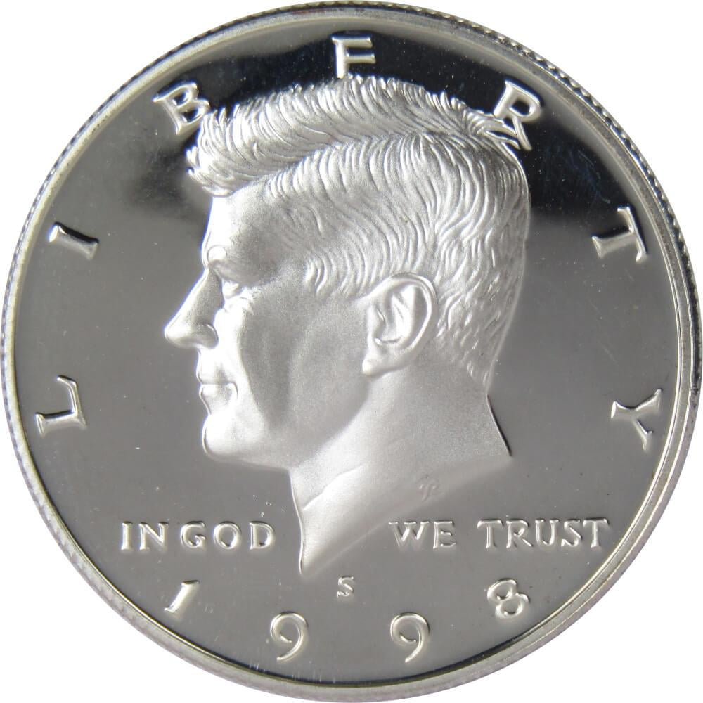1998 S Kennedy Half Dollar Choice Proof 90% Silver 50c US Coin ...