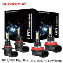 SHENKENUO 9005 9006 LED Bulbs Kit with 8000 Lumens, 36W 6500k HB3/HB4 ...