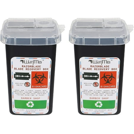 2Pcs Disposal Container Portable Sharps Container Barber Razor Disposal ...