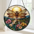 Dragonfly Inspired Window Sun Catcher, Bright Stained Glass Style ...