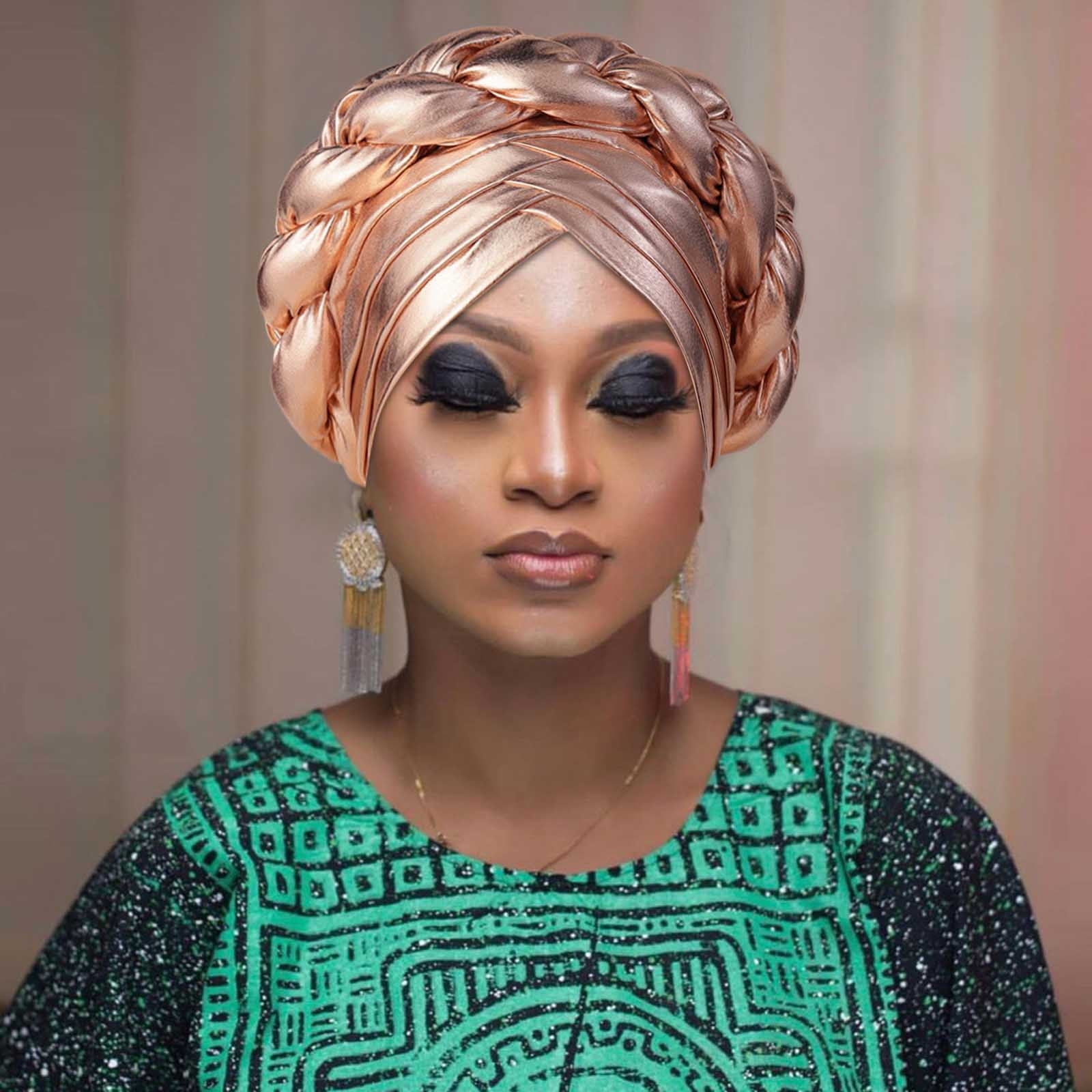 Dyfzdhu Fashion Women Beading Braid Hat Ruffle Cancer Wrap Cap Sleep ...