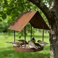 Birdhouse Wrought Iron Hanging Ornament, Outdoor Garden Yard Decor ...
