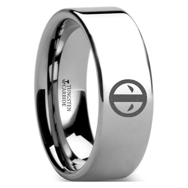 Deadpool Mercenary Symbol Super Hero Movie Tungsten Engraved Ring ...