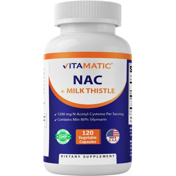 Suplemento vitamático NAC N-acetil-L-cisteína 1200 mg 120 cápsulas | Walmart en línea