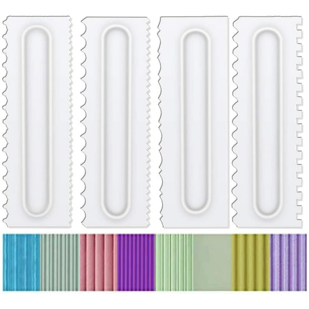 SHENMO 4 Pack Frosted Combs and Gel (White), Butter Mousse Cake Edge ...