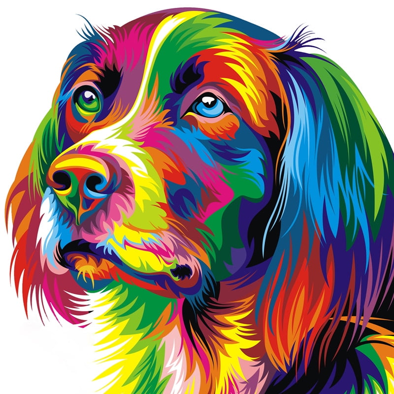 Perro abstracto sin marco impresión de pared arte pintura decoración de ...