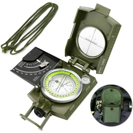 Intsun Lensatic Compass, Multifunctional Military Compass Navigation with Sighting Clinometer ...