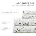 Noble Linens 4 Piece Pattern Microfiber Bed Sheets Set, Tossed Foliage ...