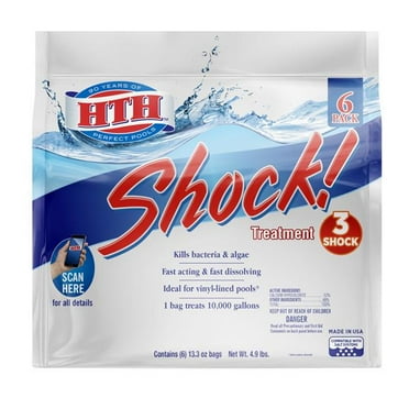 HTH Super Shock Pool Shock Treatment, 1 lb Granule Bags, 6 ct - Walmart.com