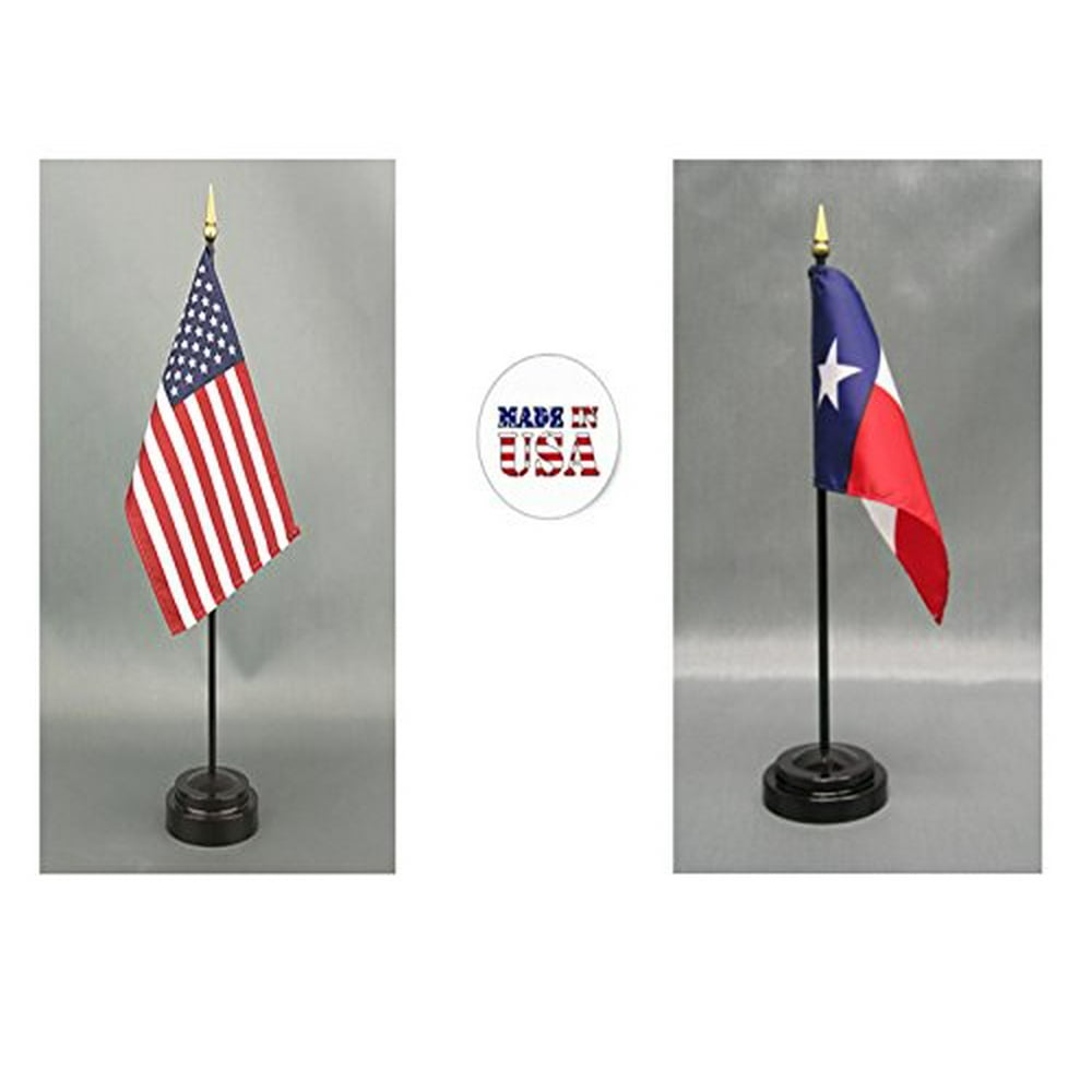 Made in The USA. 1 American and 1 Texas 4"x6" Miniature Desk & Table ...