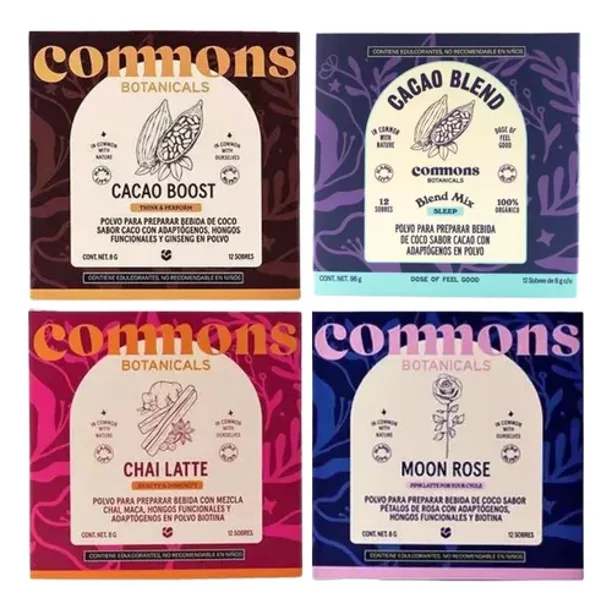 4 Pack Surtido Blend 384g Adaptógeno Commons Polvo 100% Orgánico ...
