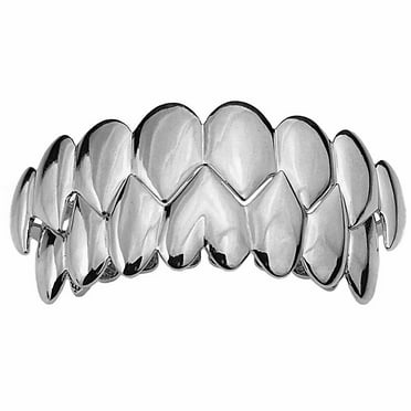 Black Shark Grillz Set 8 Top & Eight Bottom Teeth Vampire Fangs Hip Hop ...