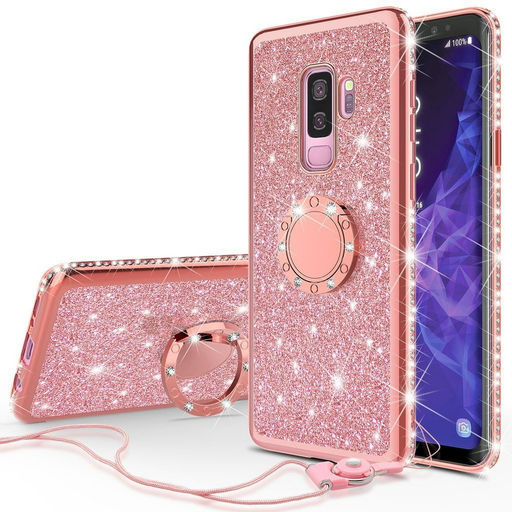 Soga Diamond Bling Glitter Cute Phone Case With Kickstand Compatible