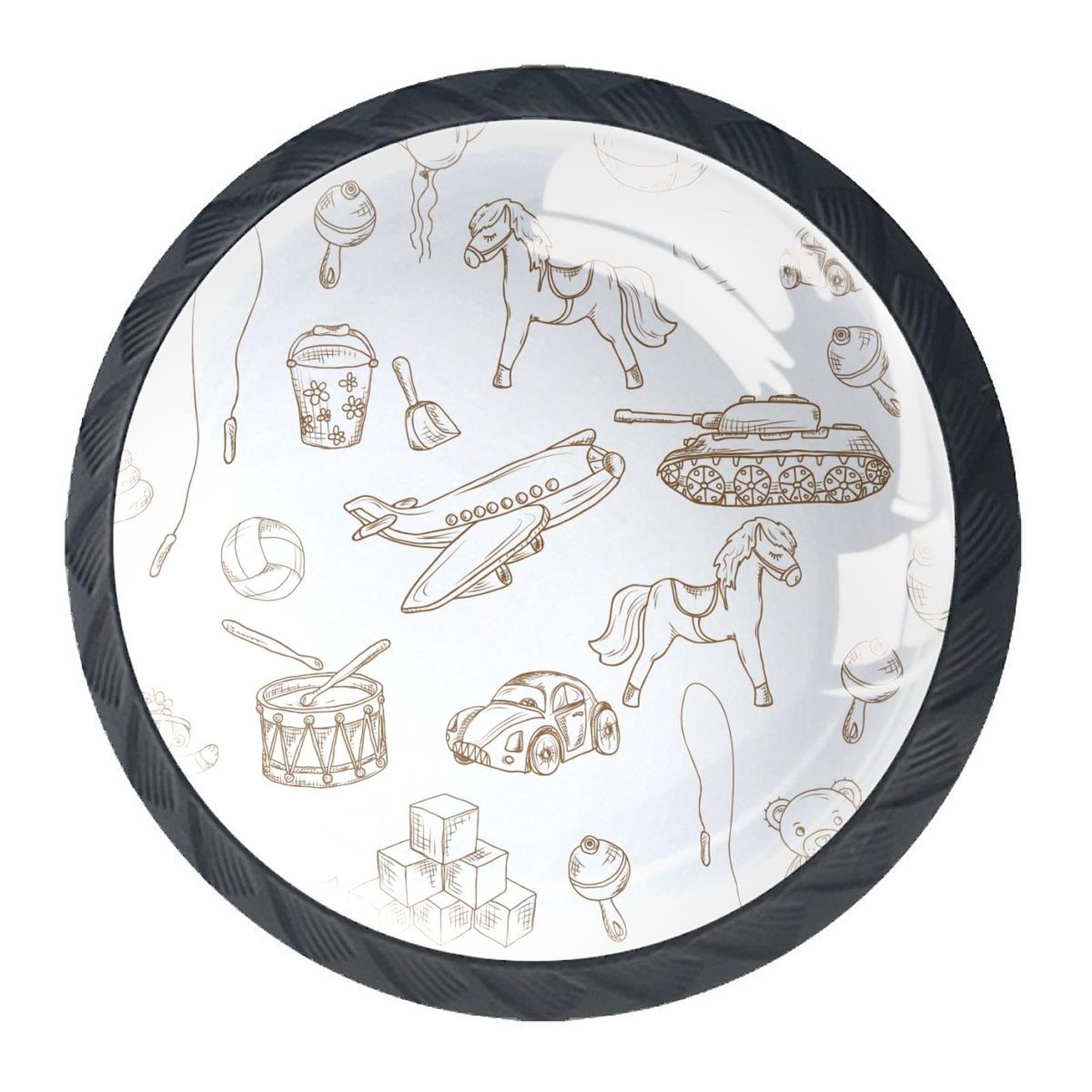 4 Pcs Toys Drawing Knobs for Kitchen Cabinet Cupboard Dresser Bookcase ...