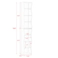 8-Layer Adjustable Shelf Ultra-Thin Bookshelf with Wavy Border Design ...