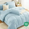 Full Size Comforter Sets Light Blue, 7 Pieces Bed in a Bag, Blue ...