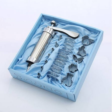 Cookie/Icing Press with Case, DIY Biscuit Maker Stainless Steel Cake ...