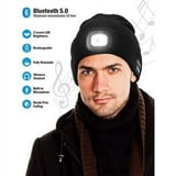 Bluetooth Beanie Hat with Light, Unisex USB Rechargeable LED Headlamp ...