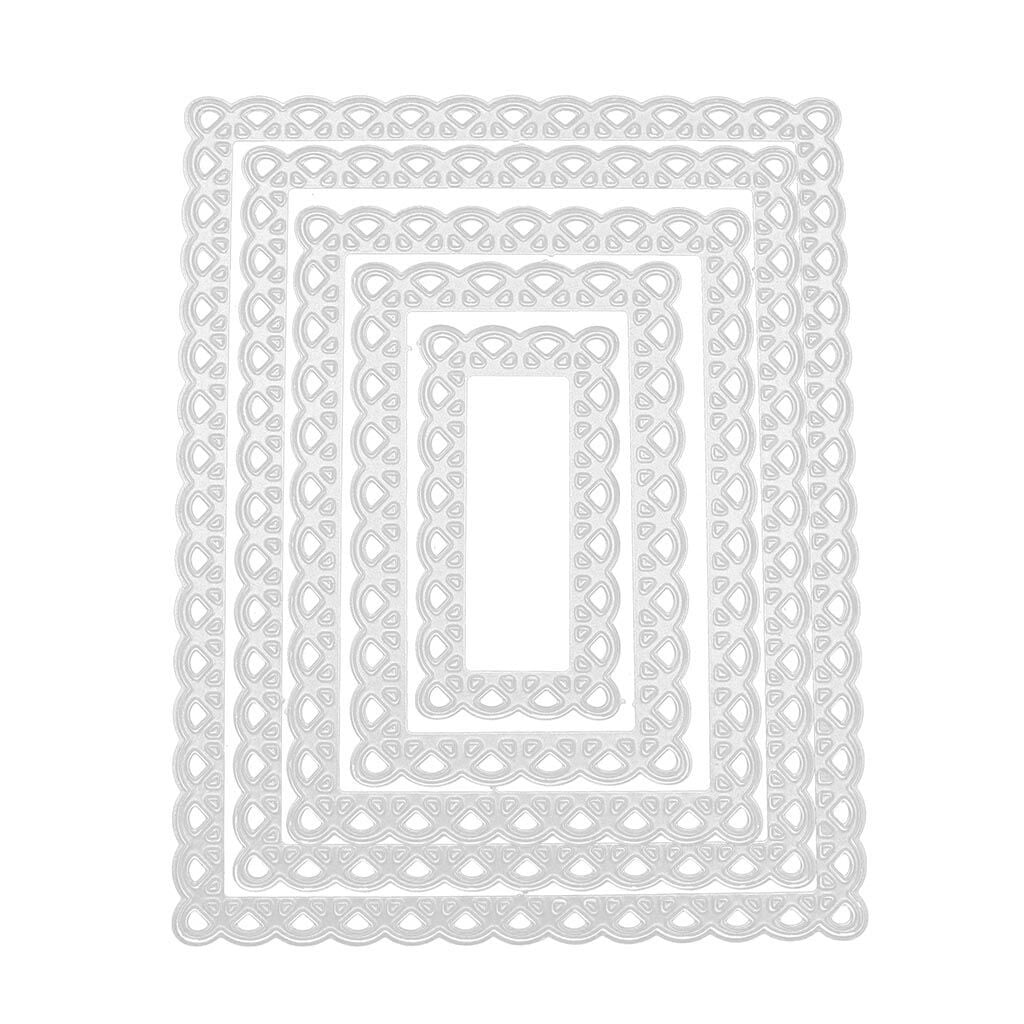 Cutting templates with rectangular stitched festoon frame, metal ...