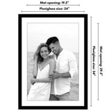 Americanflat Poster Frame 24x34 inches with 20x30 Mat - Black Wooden ...