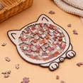 135-Piece Colorful Cat-Shaped Wooden Jigsaw Puzzle for Adults, Unique ...