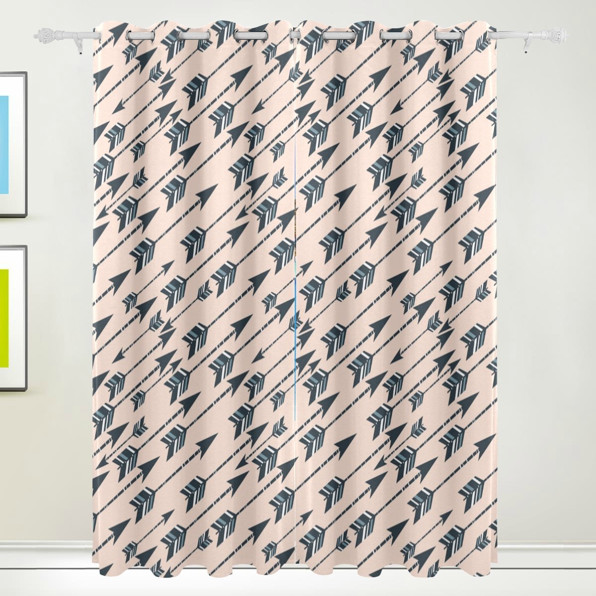 POPCreation Seamless Arrow Pattern Window Curtain Blackout Curtains ...