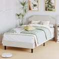 LIKIMIO Twin Bed Frames with Adjustable Headboard, Upholstered Platform ...