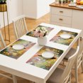 Black Cat Placemats Set of 2, Colorful Floral Garden Impressionist Heat ...