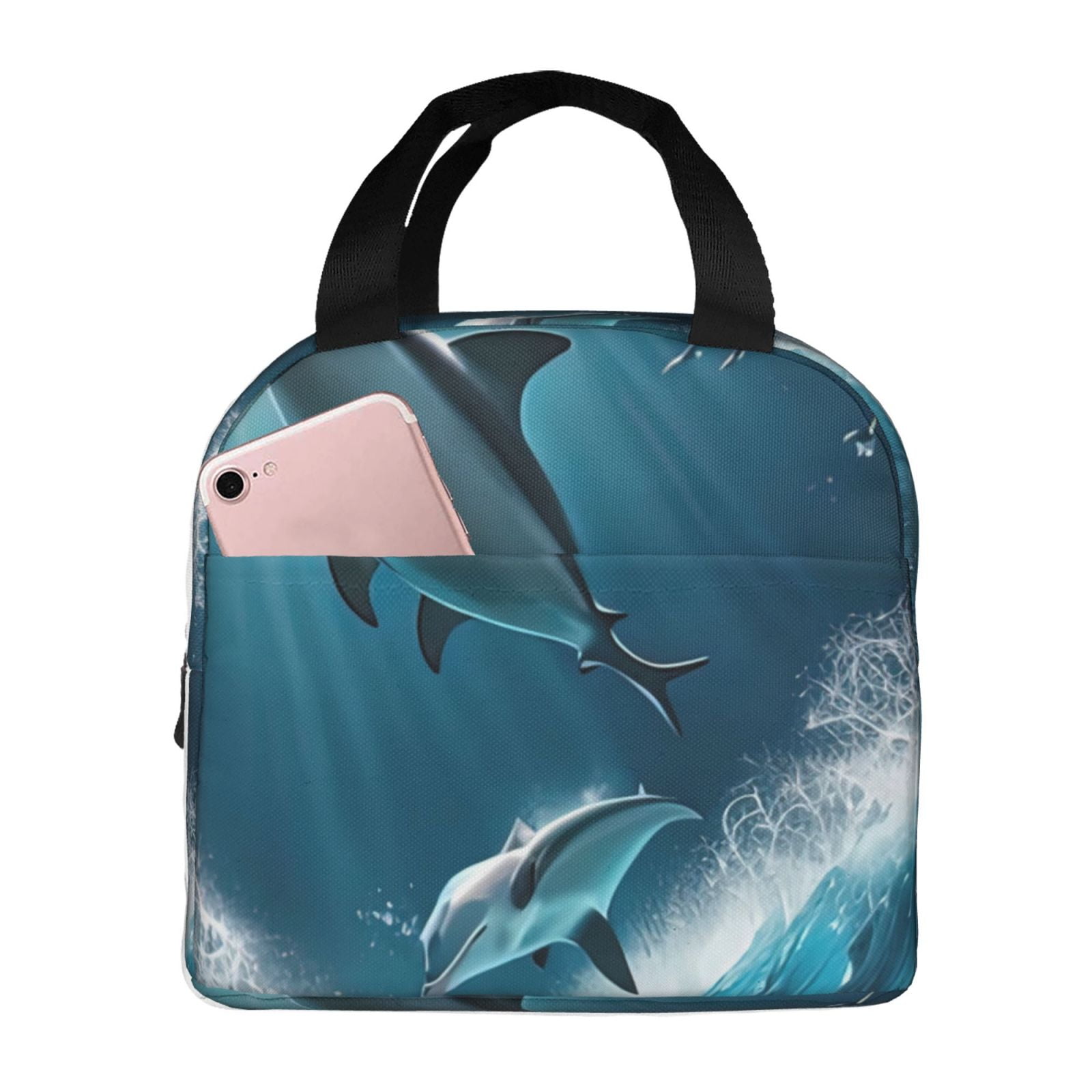 Easygdp Ice Blue Ocean Cute Dolphin A Bolsa Térmica Premium - Tela ...