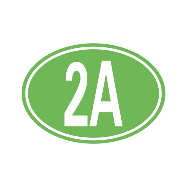 Oval 2A Sticker Decal Die Cut - Self Adhesive Vinyl - Weatherproof ...