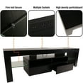 SHCKE LED TV Stand LED Entertainment Center with High Gloss Drawers ...