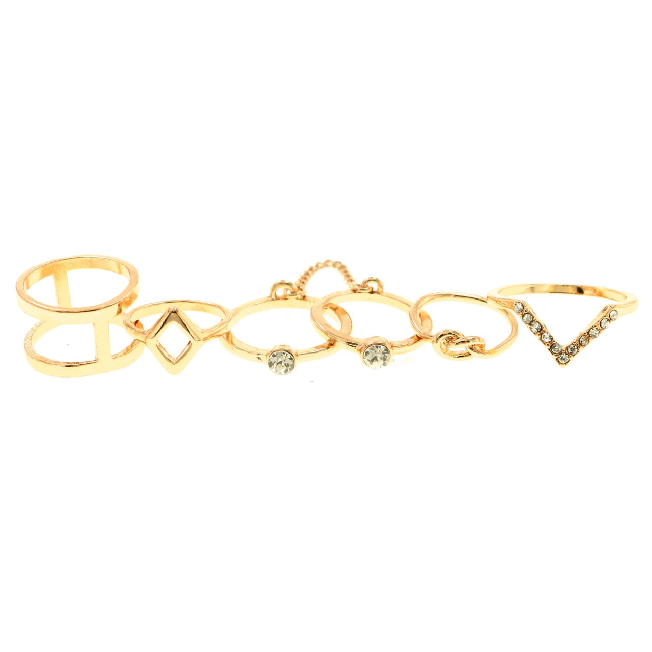 Mi Amore Set of 6 Multiple-Ring-Set Gold-Tone Size 4.00 - Walmart.com