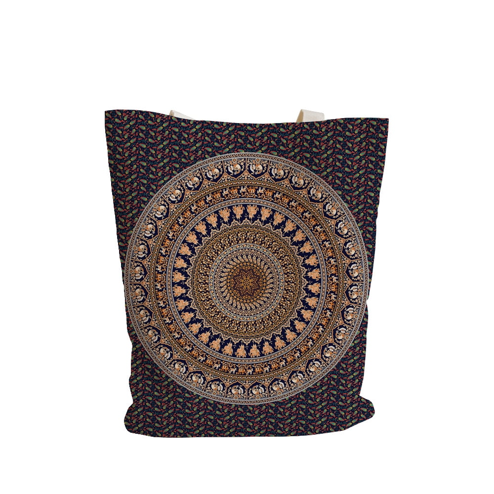 Medium Mandala Pattern Canvas Tote Bag For Teachers, Moms, Students and ...