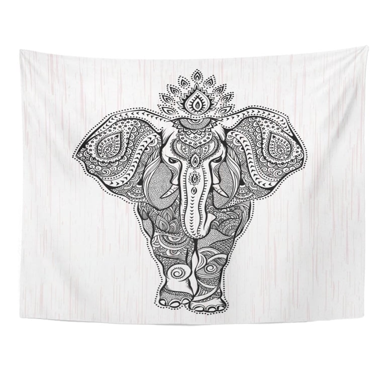 Tribal Pattern Elephant Drawing