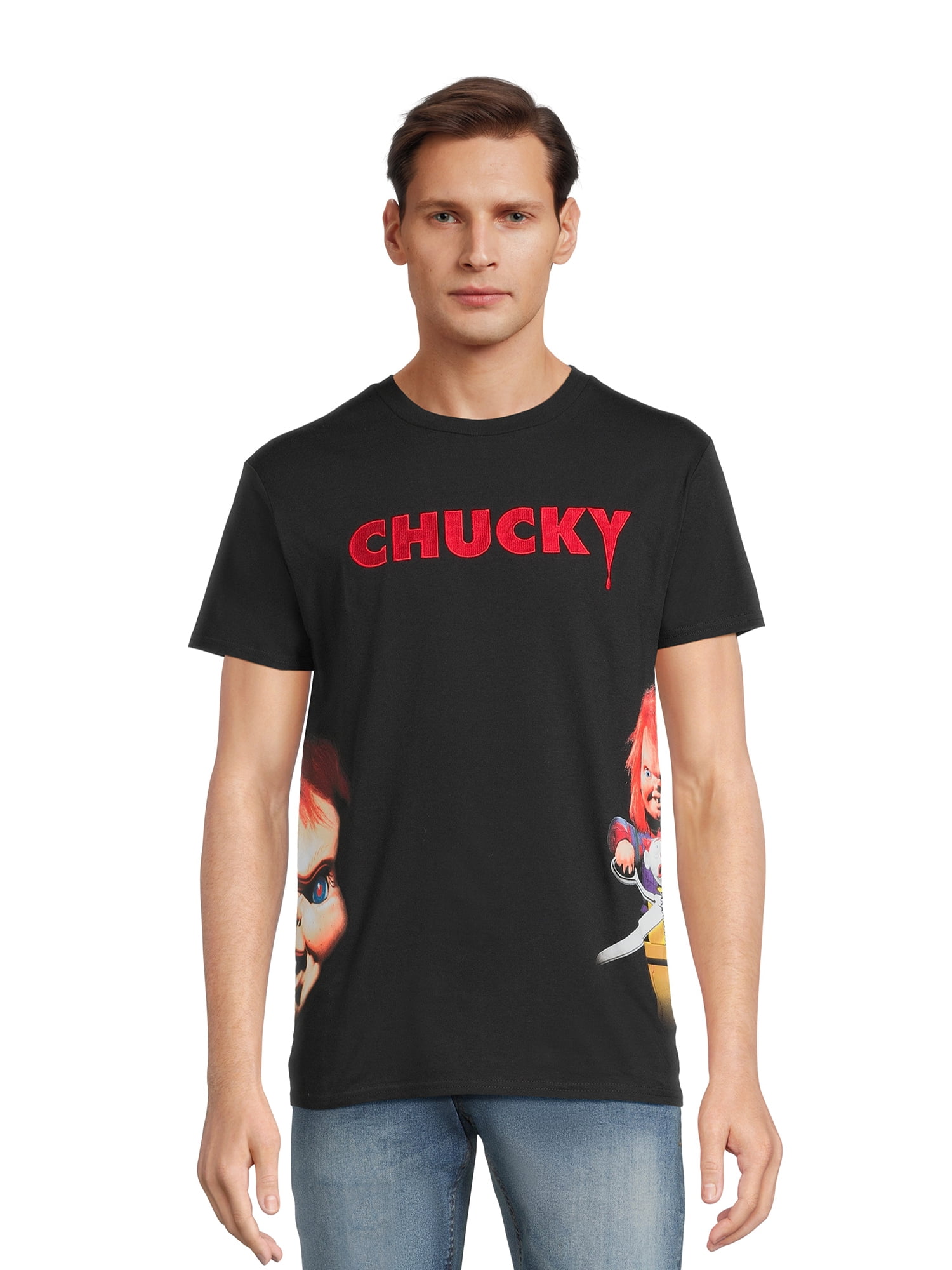 Child's Play Men's & Big Men's Chucky Embroidered Graphic Tee, Sizes S ...