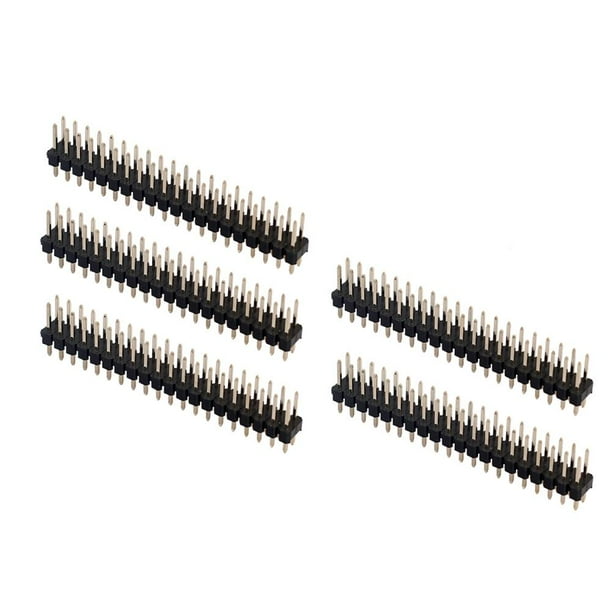Clairlio 5pcs Dual Male Header 2.54mm 2x20pin Strips for Raspberry Pi ...