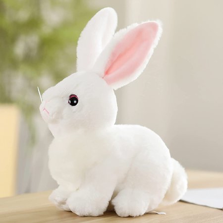 White Rabbit Plush, 12.6‘‘/32cm Realistic White Rabbit Stuffed Animal ...
