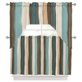Bohemian Vertical Stripes Swag Curtains Valance and Tier Set, Green ...