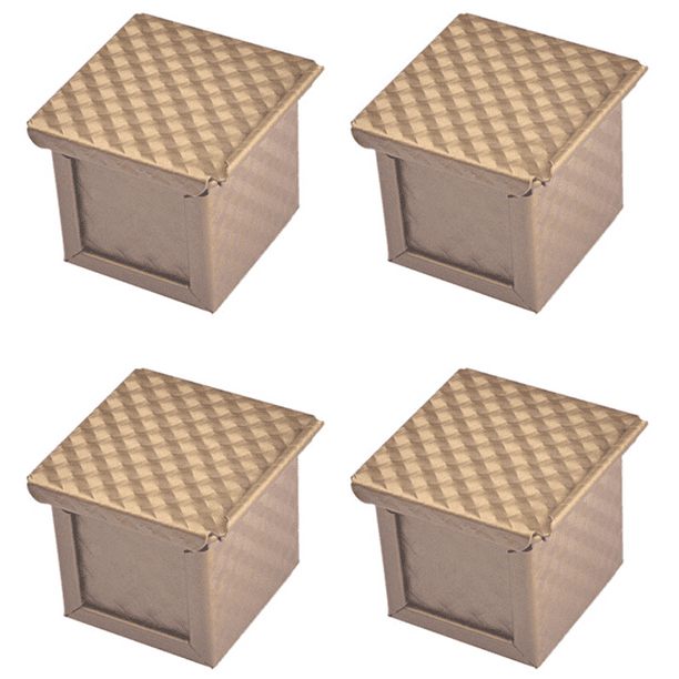 4X Square Loaf Pan with Lid Toast Mold Bread Pan Pullman Loaf Pan with ...