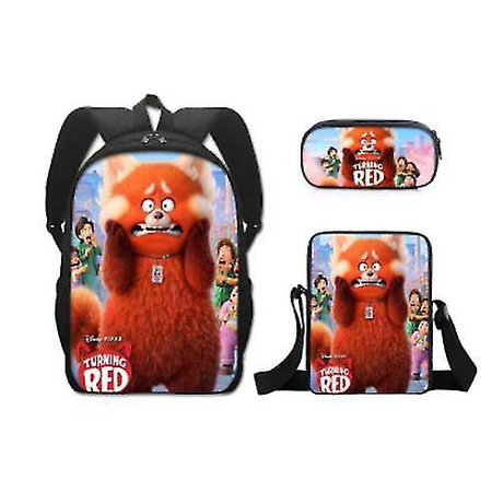 Disney Turning Red Children's Backpack Pixar Anime Mei Red Panda Bear ...