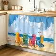 Beach Chairs Cabinet Curtains 28" W x 51" L, Summer Beach Ocean Seagull ...