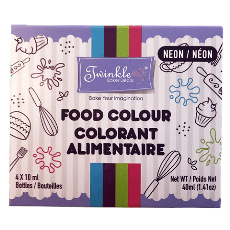 TWINKLE BAKING DEOR - FOOD COLOUR 4PACK NEON, TWINKLE BAKING DECOR FOOD ...
