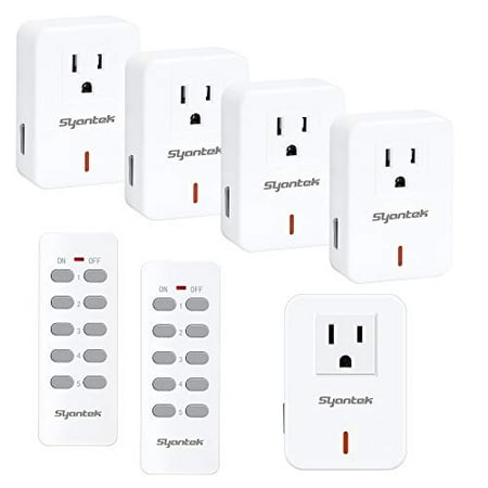Syantek Remote Control Outlet Wireless Light Switch for Household ...